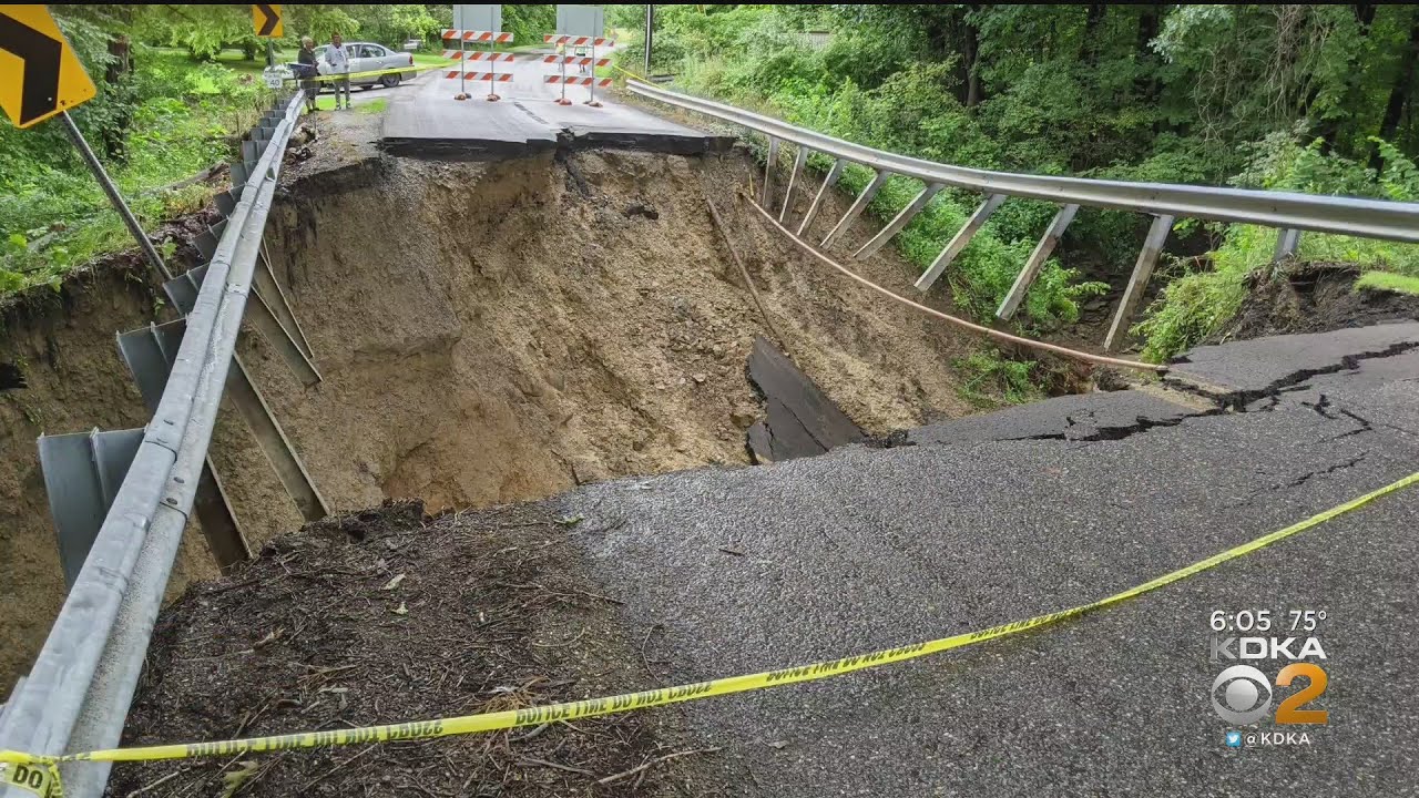 Flooding Washes Out Entire Road - YouTube