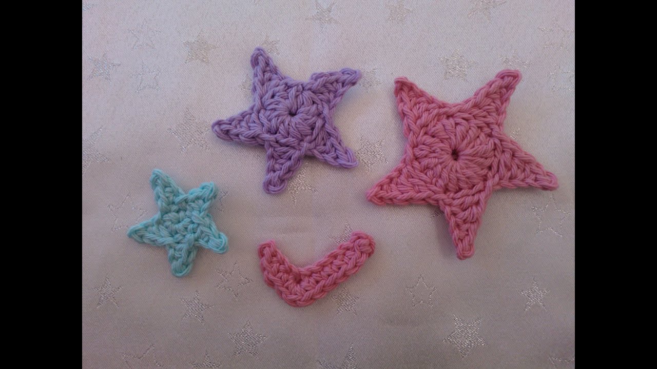 How to crochet my Nike style tick and 3 sizes of stars easy applique ...