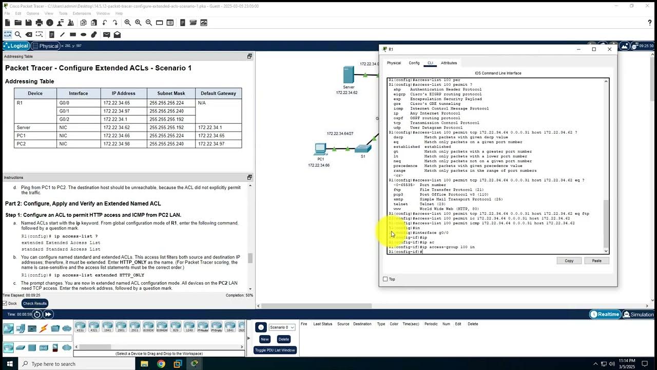 LAB - Configure Extended ACLs - YouTube