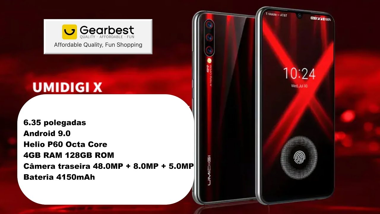 Smartphone UMIDIGI X 4G - NFC Sensor de impressão digital na tela - YouTube