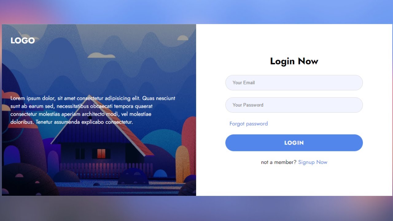How To Create Login Form With (HTML - CSS - JS) - YouTube