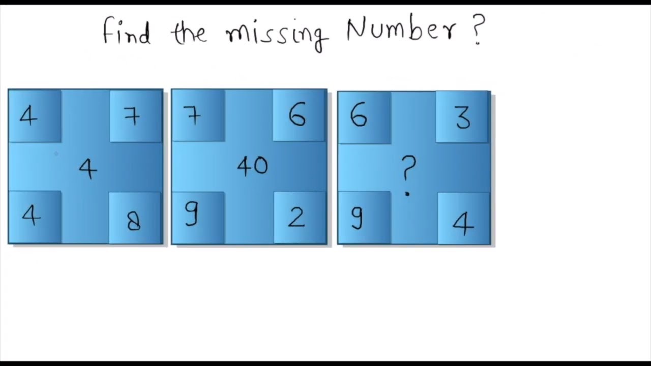 Maths Puzzle | Find the missing Number ? | Math Puzzle By Moin - YouTube