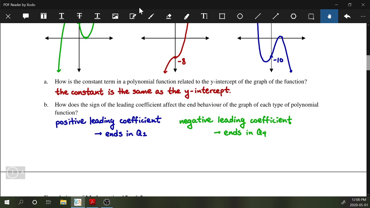 6.2 - Characteristics of Polynomial Functions (Part 1) - YouTube