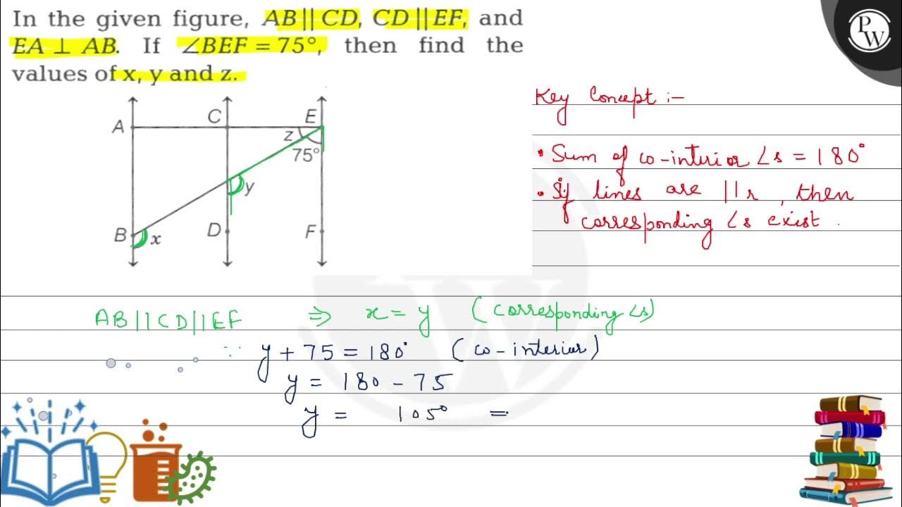 In the given figure, \( A B\|C D, C D\| E F \), and \( E A \perp A B \). If \( \angle B E F=75 ...