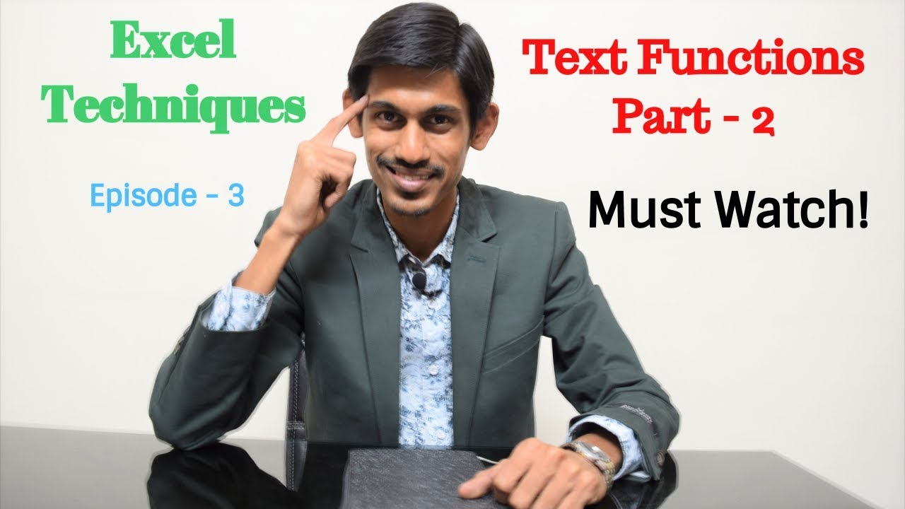 MS Excel Text Function Part 2 By CA Devashish Kogata YouTube MS Excel Text Function Part 2 By CA Devashish Kogata YouTube