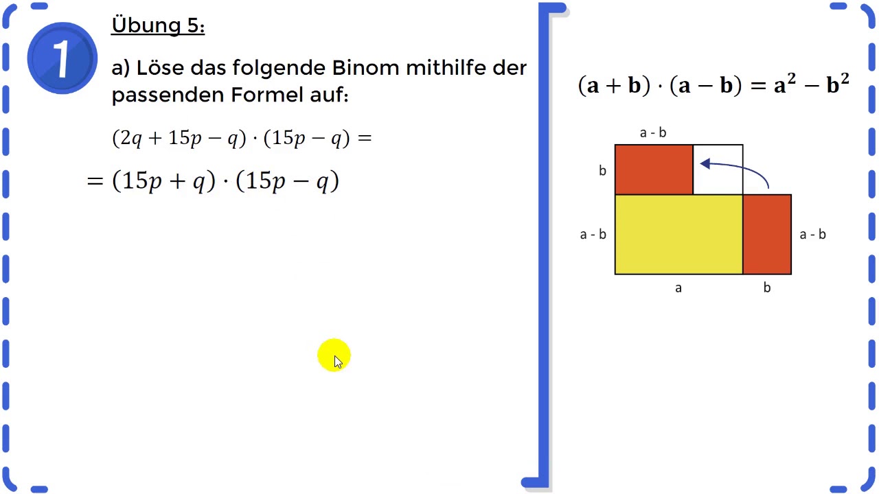 Binomische Formeln - 3. Binomische Formel - Übung 5 | *NEUES KONZEPT ...