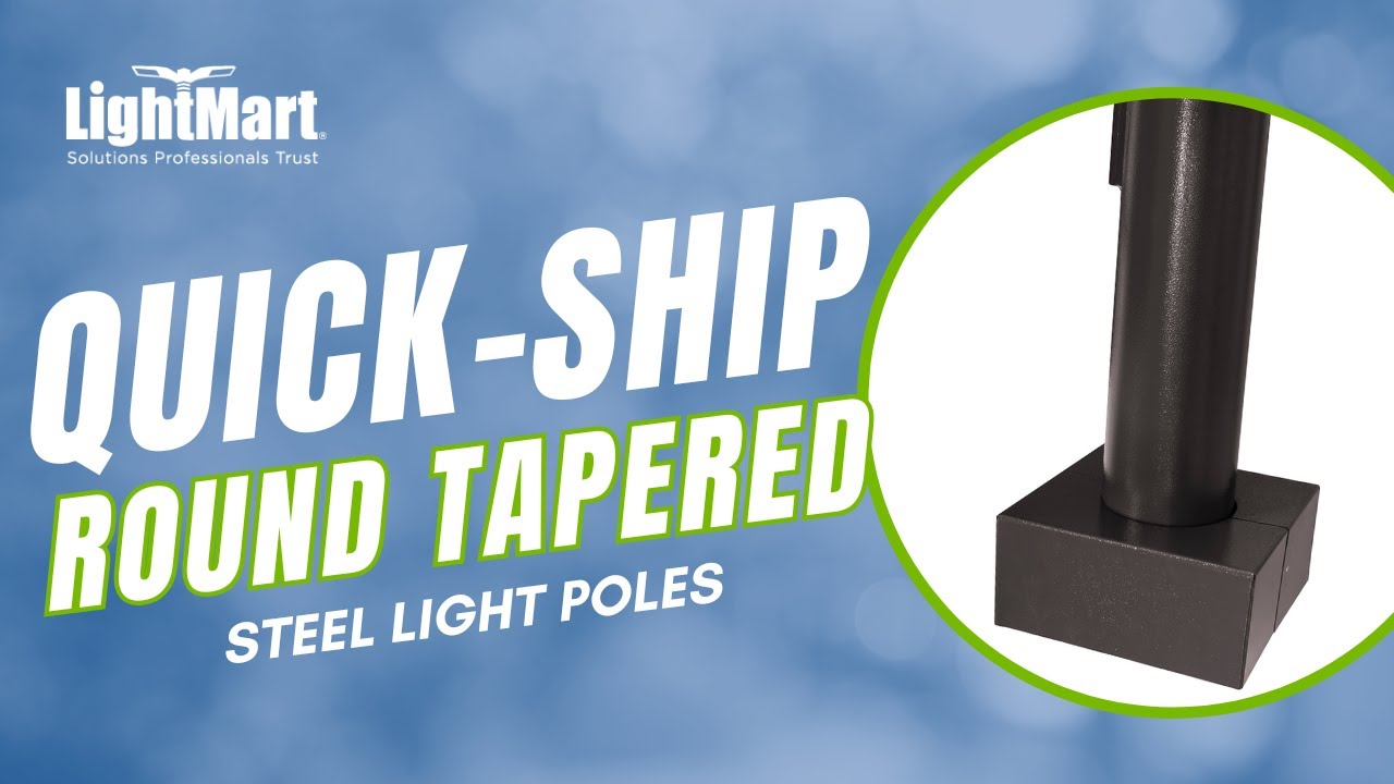 LightMart | Quick-Ship Round Tapered Steel Light Poles - YouTube