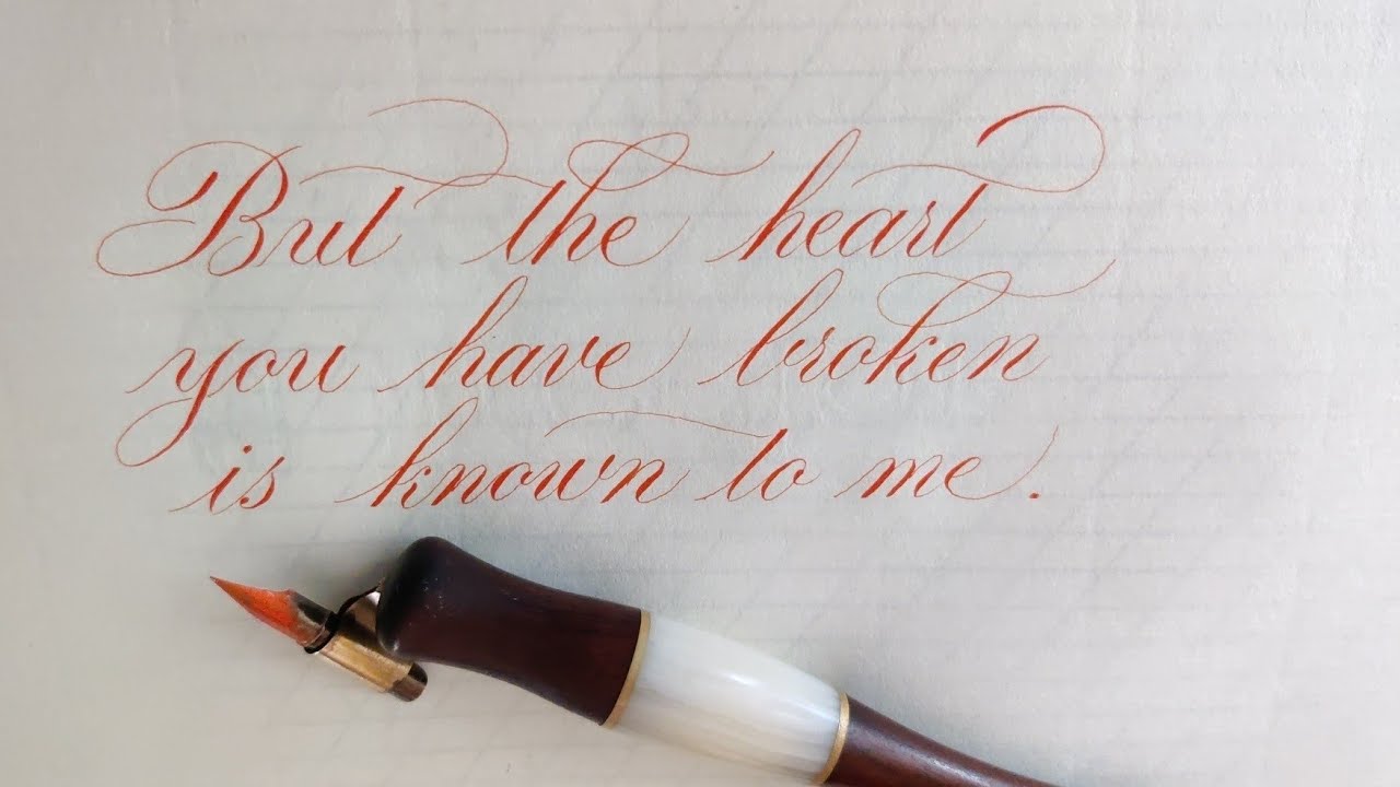 English Calligraphy | Broken Heart - YouTube