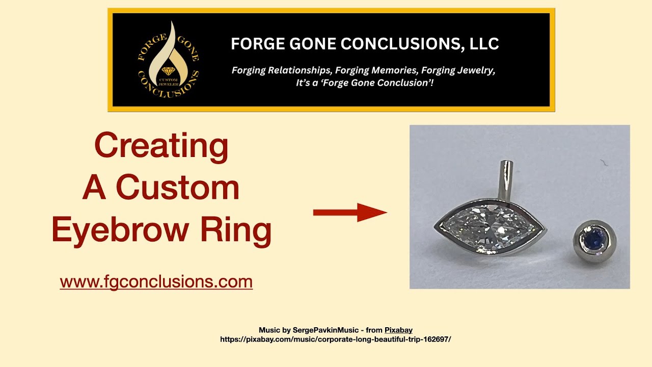 Custom Eyebrow Ring - Diamond and Sapphire - YouTube