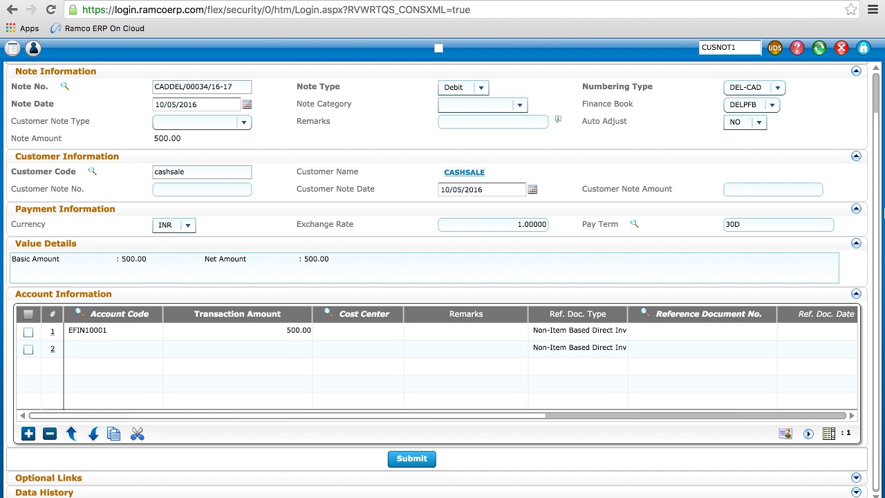 Customer Debit Credit Note - YouTube