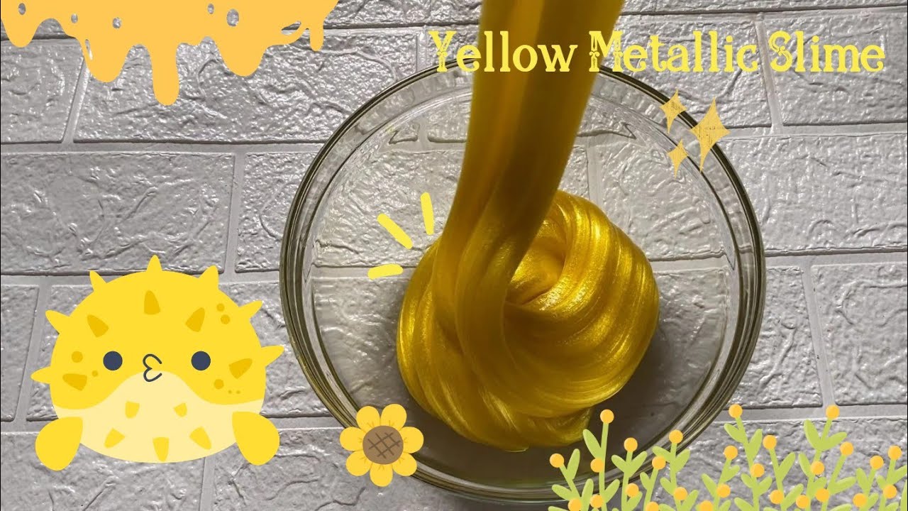 Yellow metalik slime 🌼 | tutorial slime by zg shop - YouTube