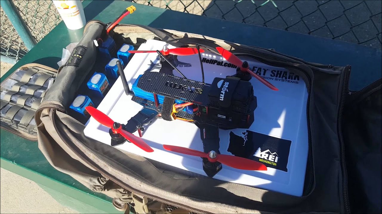 250 Quadcopter backpack setup - YouTube