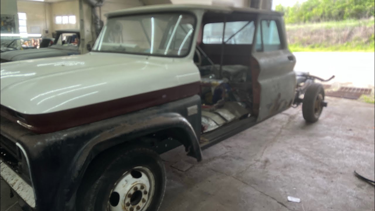 4 door conversion 1966 Chevy truck aka Detroit Dually - YouTube