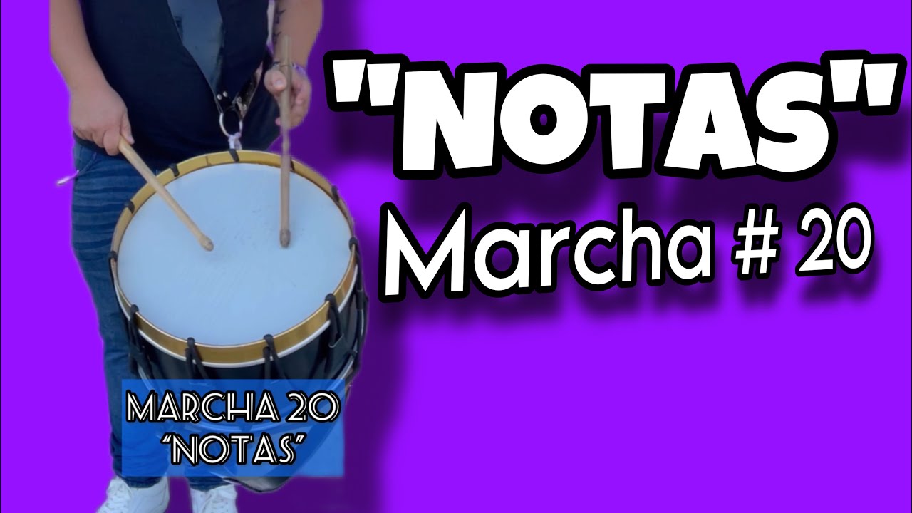 Marcha NOTAS #20 en tambor como tocar notas en caja - YouTube