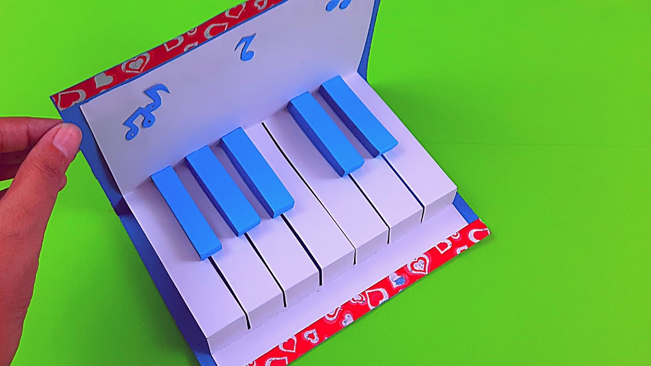 POP-UP Cards anyone will LOVE | How To Make Paper Piano | Paper crafts ...