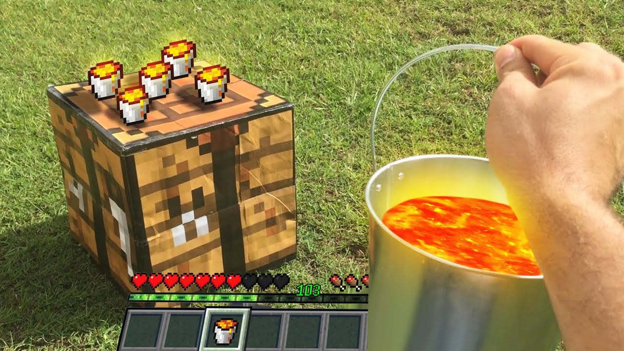 Minecraft in Real Life POV ~ Realistic LAVA BUCKET Texture Pack ...