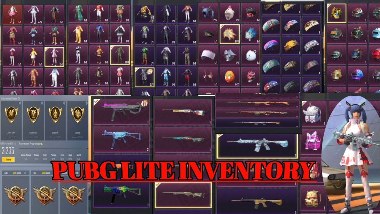 PUBG MOBILE LITE BIGGEST INVENTORY 😍😱 | S4 TO S20 ALL WP MAX | BGMI ...