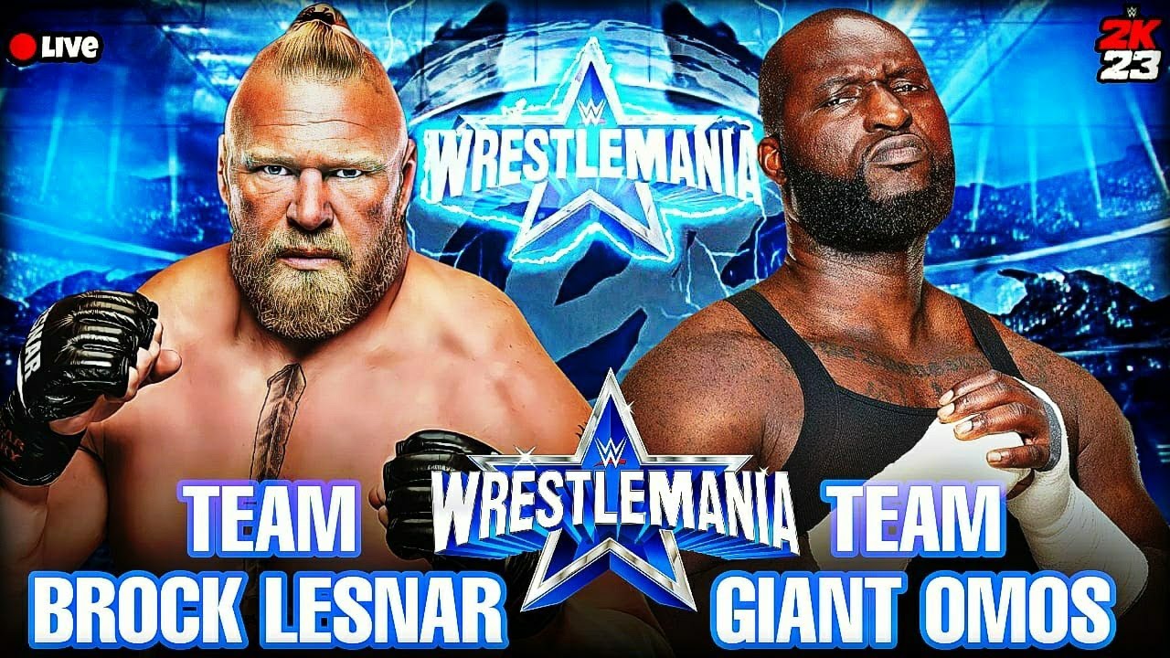 WWE 2K23 Team Brock Lesnar challenge Team Giant Omos in wm38 | WWE 2K23 ...