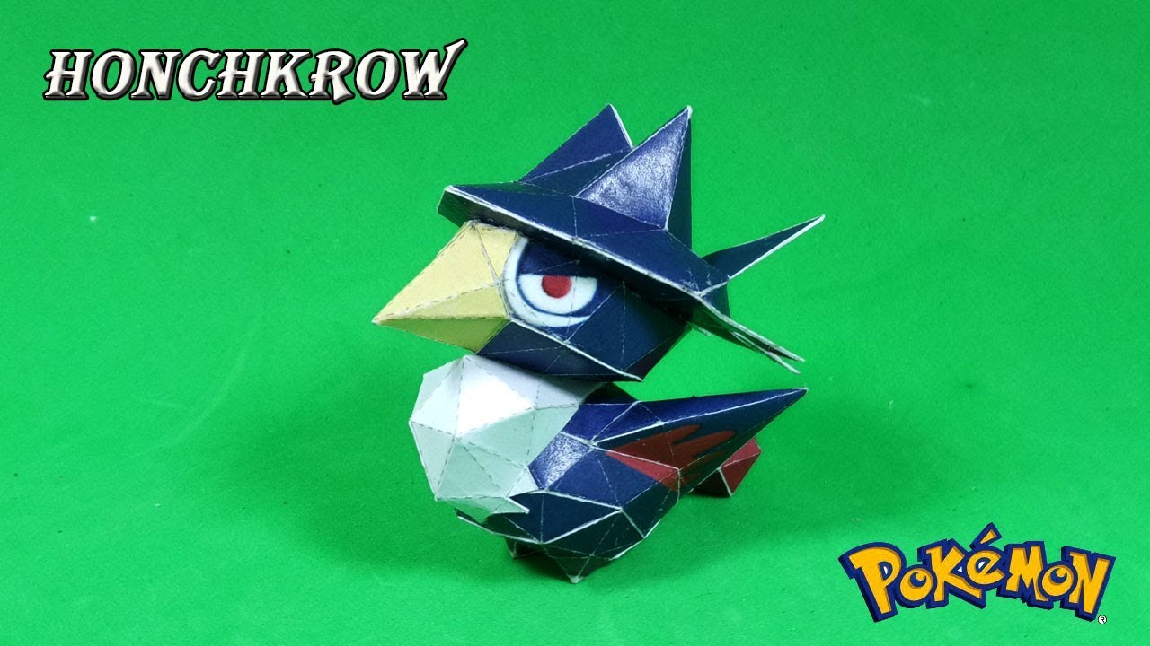 Chibi Pokemon Papercraft: Honchkrow Bird Chibi | papercraft 99 - YouTube