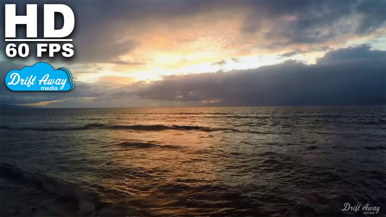 Calm Sunset Ocean Waves HD Screensaver 60fps 15 Minutes - YouTube