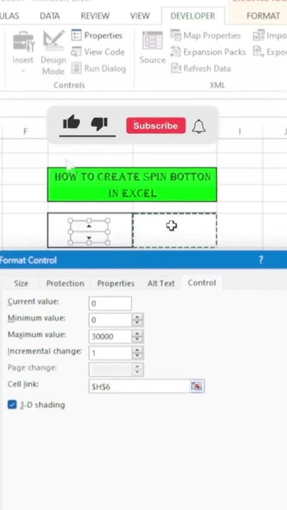 How To Create Spin Button In Excel. #shorts - YouTube