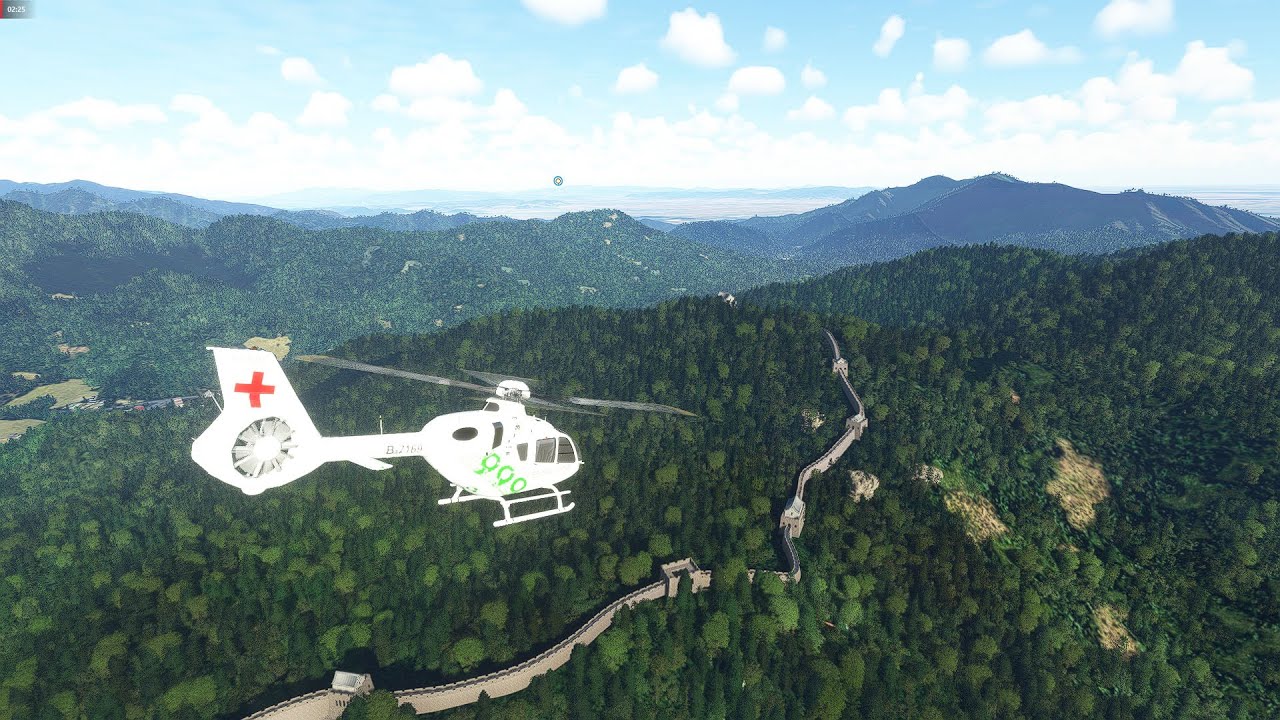 [MSFS] Fly helicopter around Great Wall - YouTube