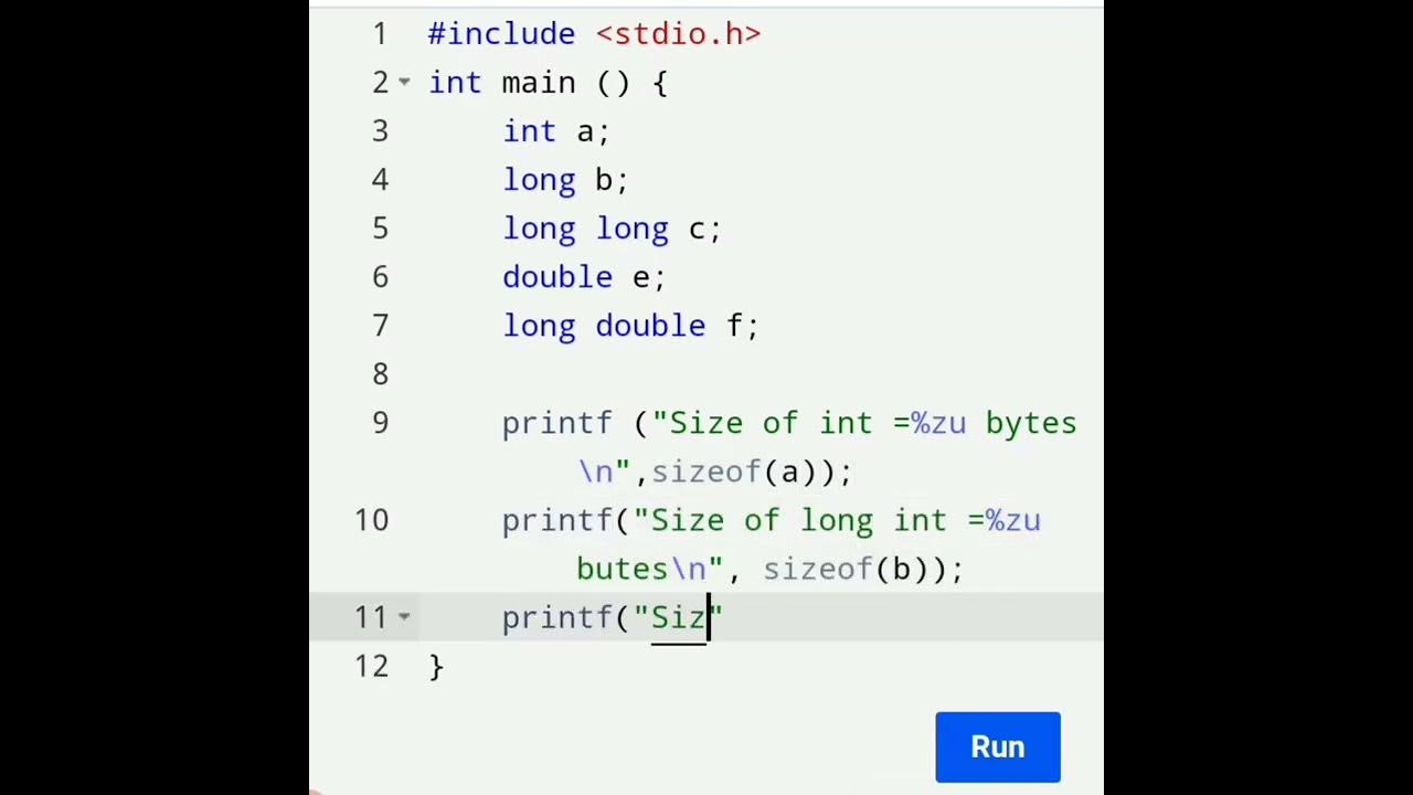 C Program to Demonstrate the Working of Keyword long ⚡ #education #cprogramming #shorts - YouTube