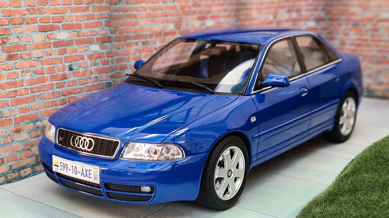 1:18 Audi S4 B5 2.7L BiTurbo 1998, Nogaro blue - Otto-mobile - YouTube