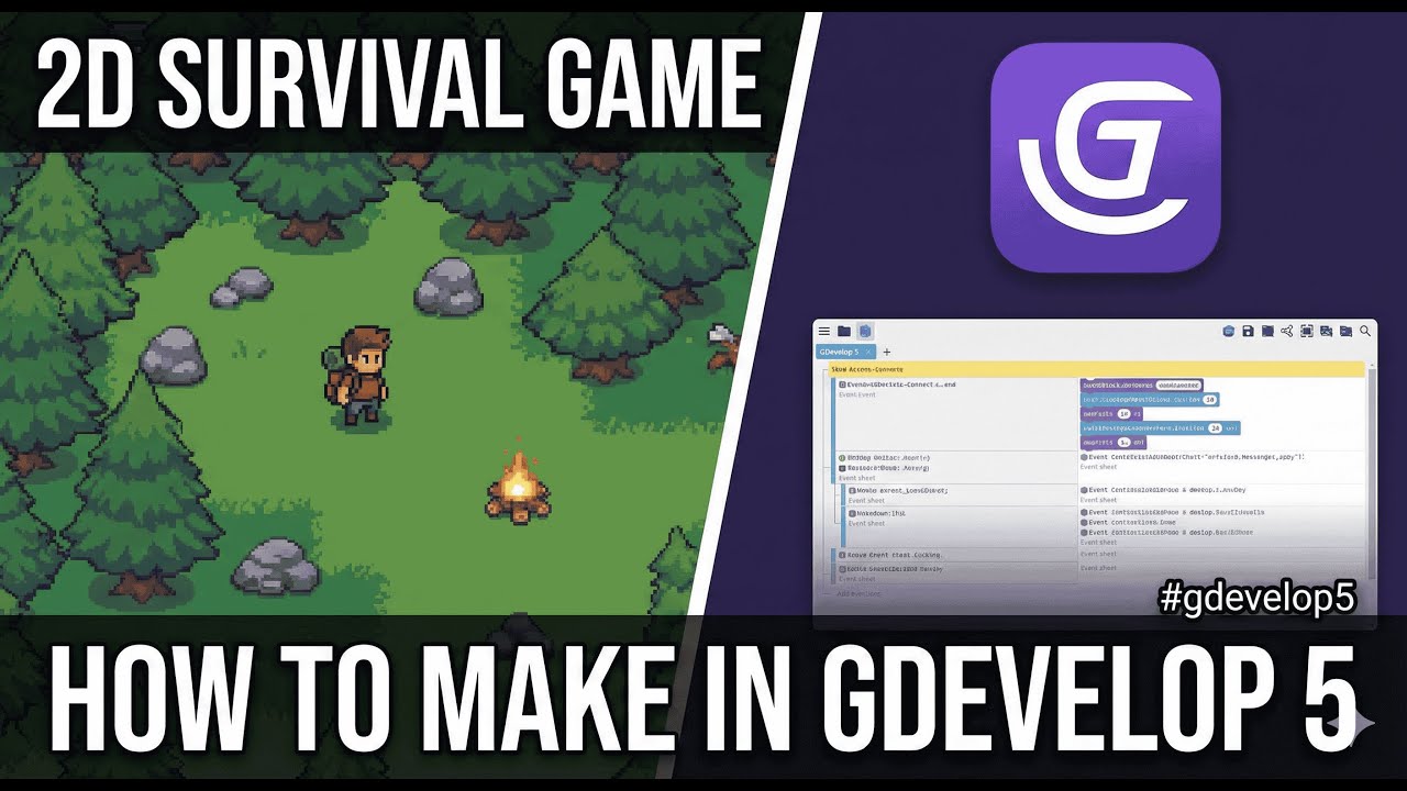 How to Make a 2D Top-Down Survival Game in GDevelop 5 #gdevelop5 - YouTube