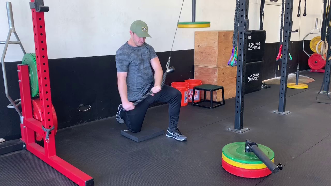 Half kneeling cable chops high to low - YouTube