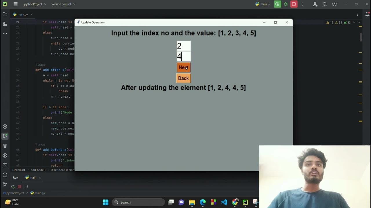 A Basic Data Structure Project Using Python Tkinter Array And Linked List Youtube
