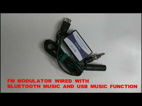 FM modulator wired with bluetooth stream music and USB music function ...