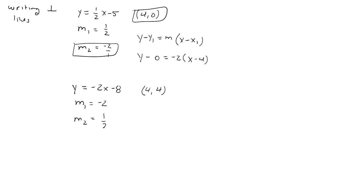 Perp Lines - Writing Equations - YouTube