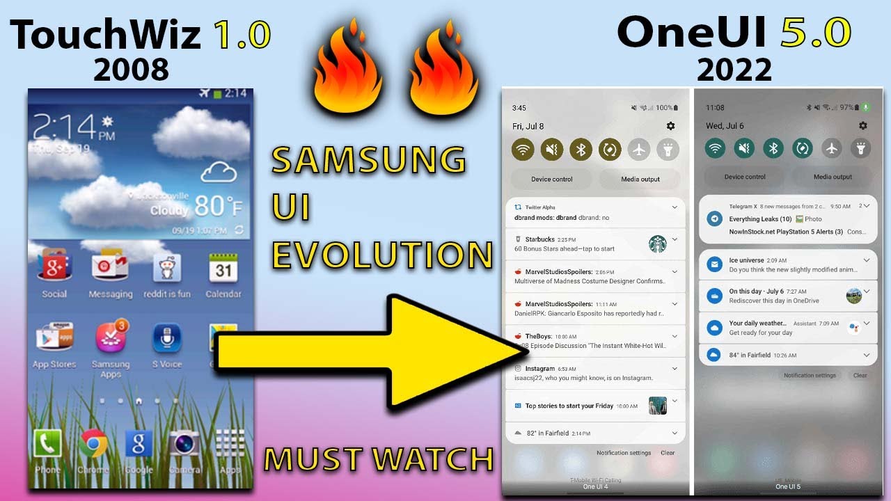 SAMSUNG UI Evolution | 2008 to 2022 | Touchwiz to OnuUI 5 | MUST WATCH ...