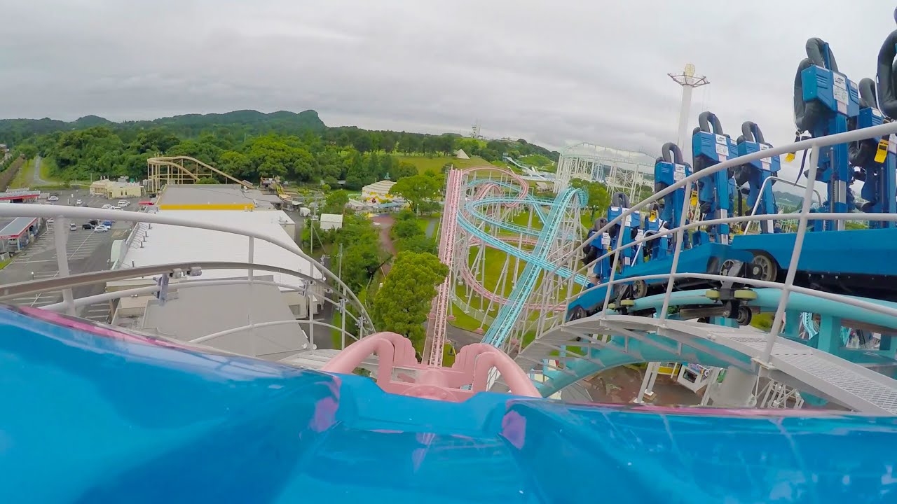 Millky Way Standing and Sit Down Roller Coaster POV Mitsui Greenland ...