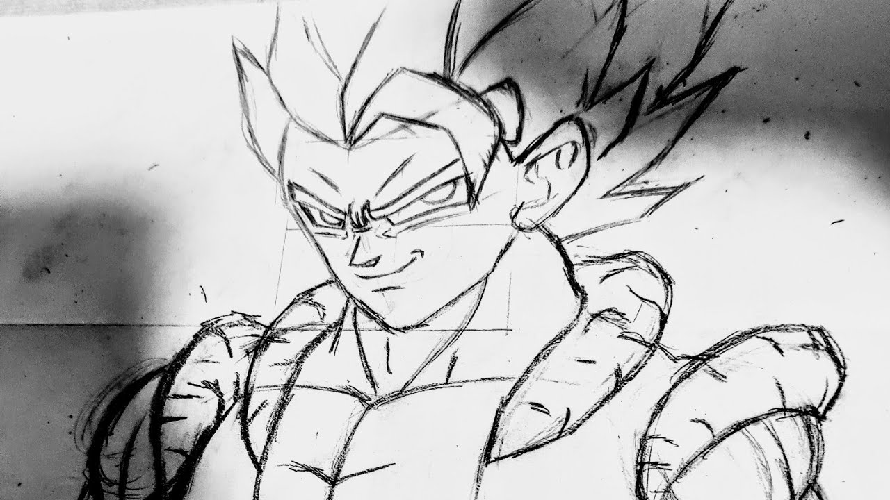 Drawing Gogeta Base form (Manga Style) - Part 1 - YouTube