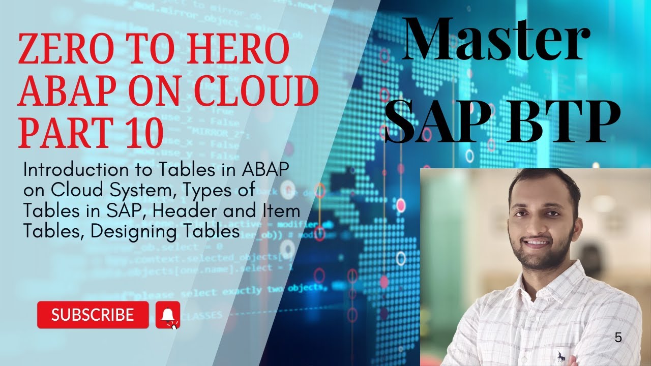 10. Tables in ABAP on Cloud System, BTP ABAP - YouTube