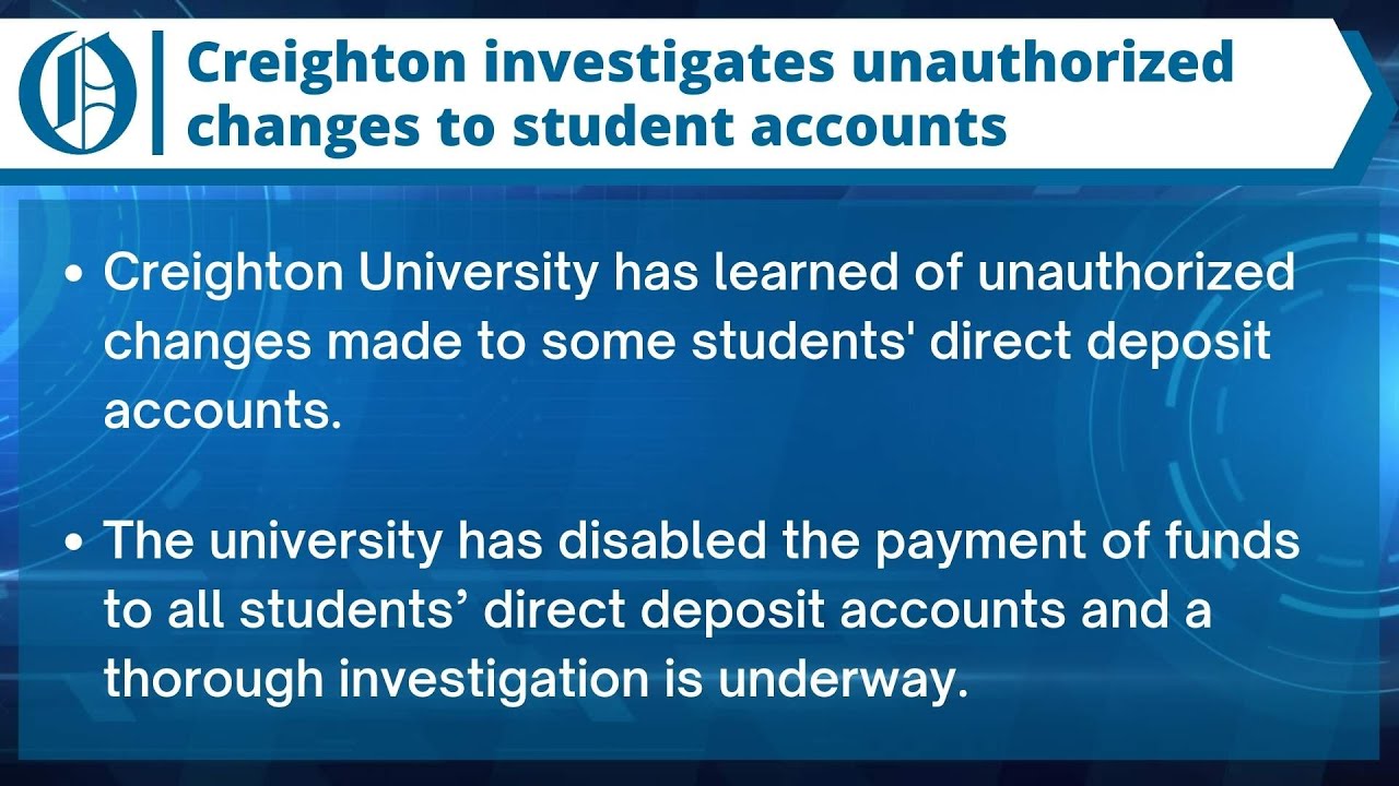 Creighton investigates unauthorized changes to student accounts - YouTube