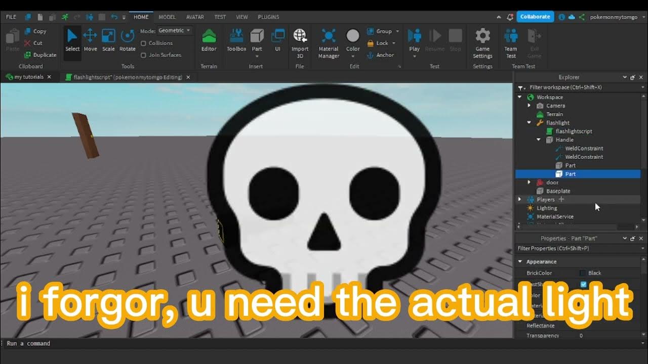 how to make a flashlight - roblox studio 2023 - YouTube