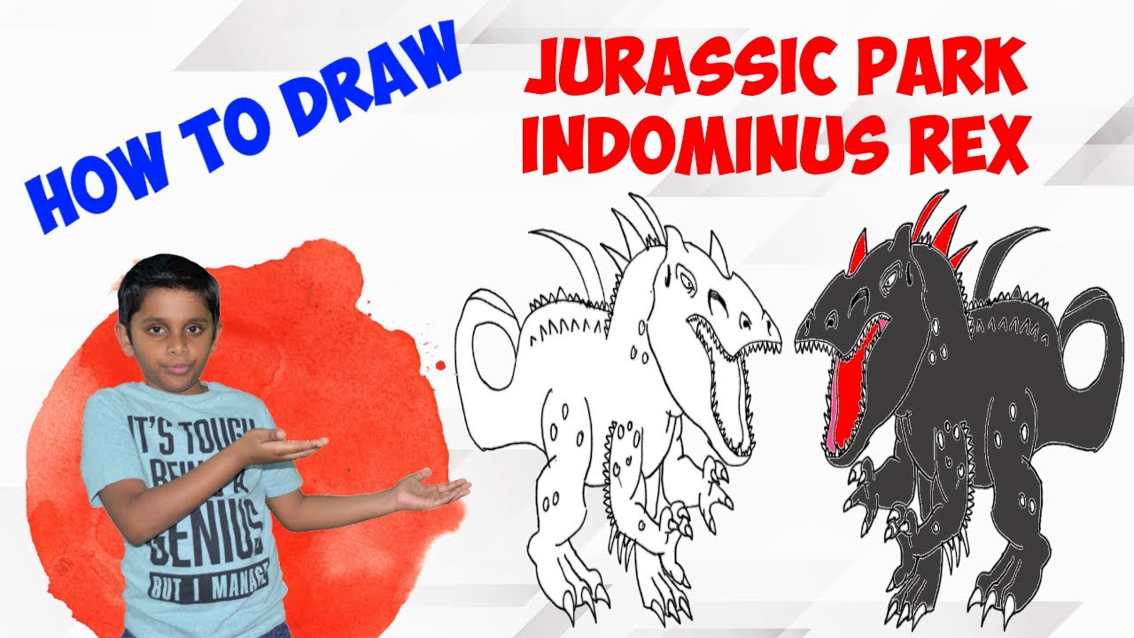 How to Draw Indominus Rex | Jurassic Park | Step by Step Tutorial ...