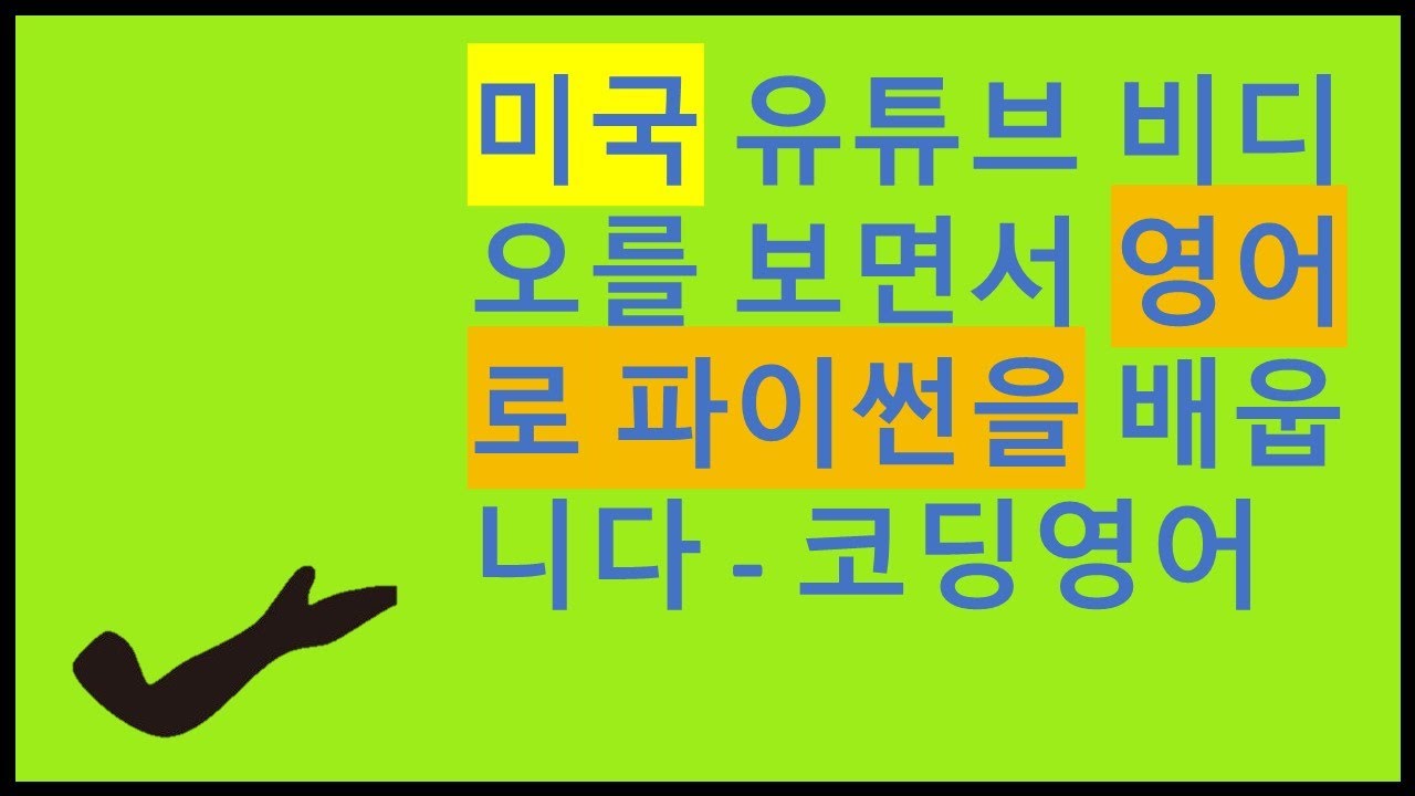 미국 유튜브 비디오를 보면서 영어로 파이썬을 배웁니다 영어듣기 파이썬 코딩영어 Youtube 0449