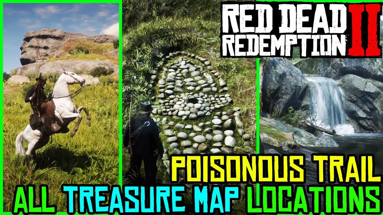 RED DEAD REDEMPTION 2 - THE POISONOUS TRAIL ALL TREASURE MAP LOCATIONS ...