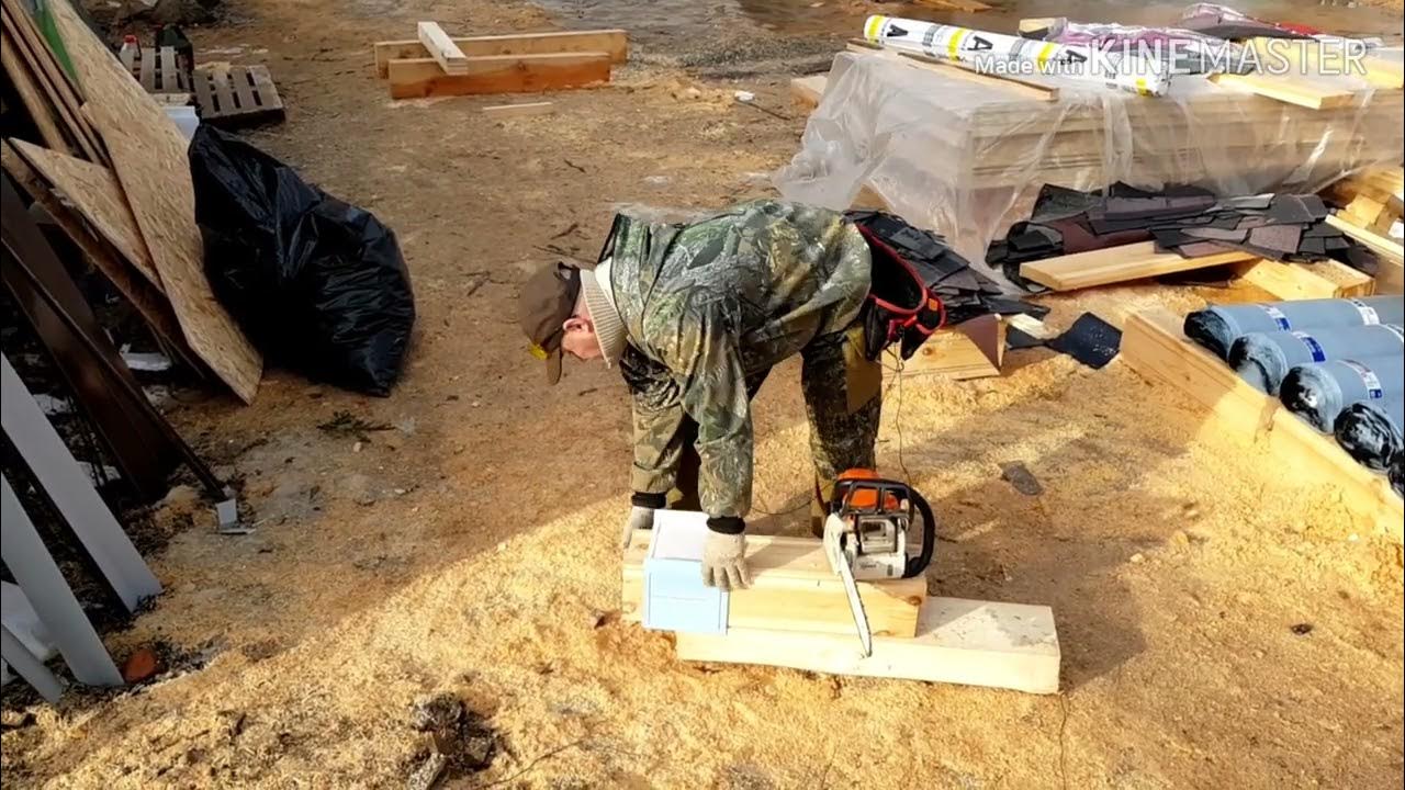 Простой способ ровно торцевать брус - YouTube