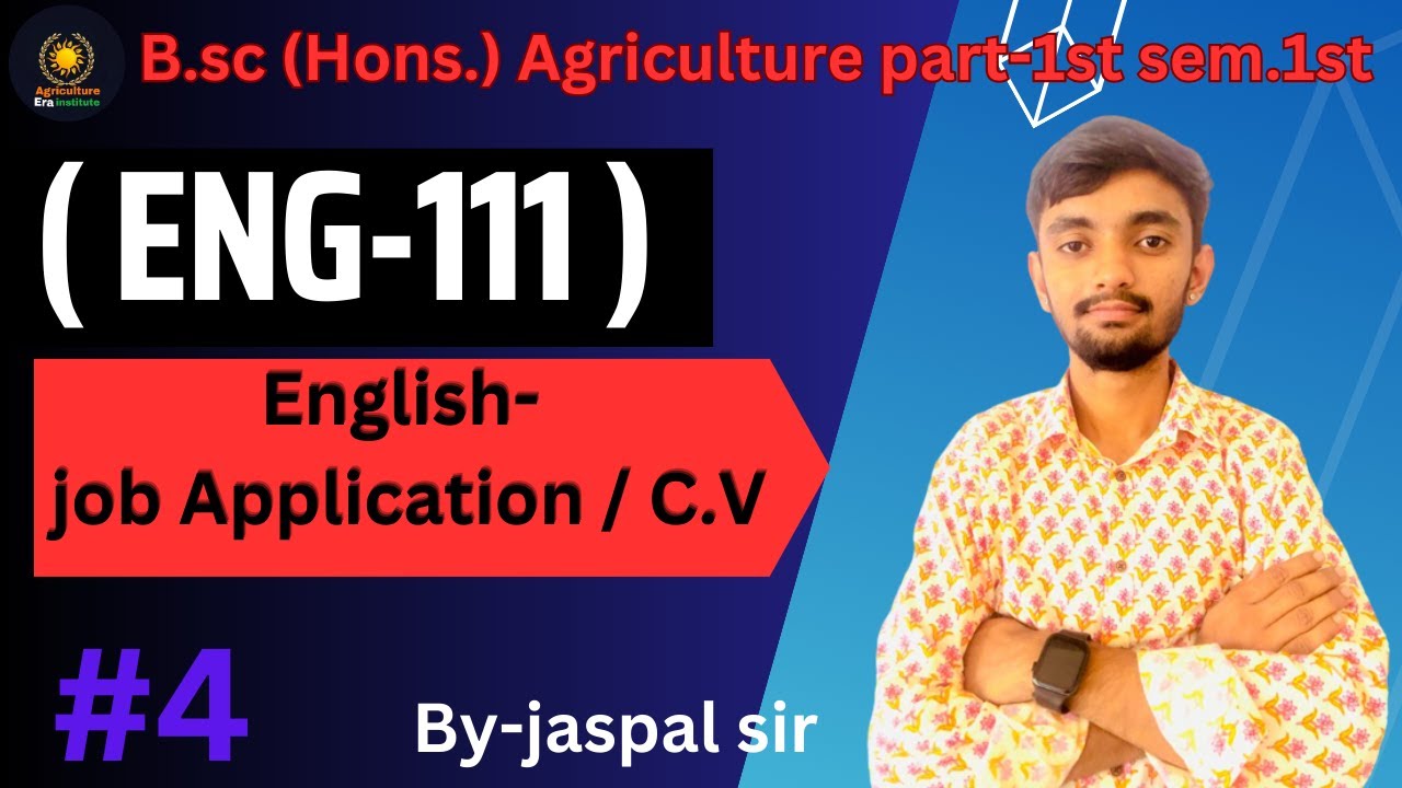 English B.sc Agriculture part-1st sem. || Job Application / C.V ...