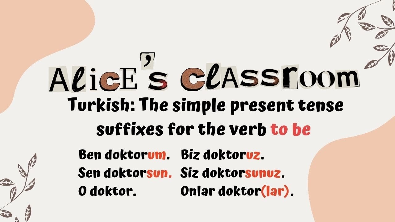 Turkish: to be *am/is/are *suffixes *vowel harmony - YouTube