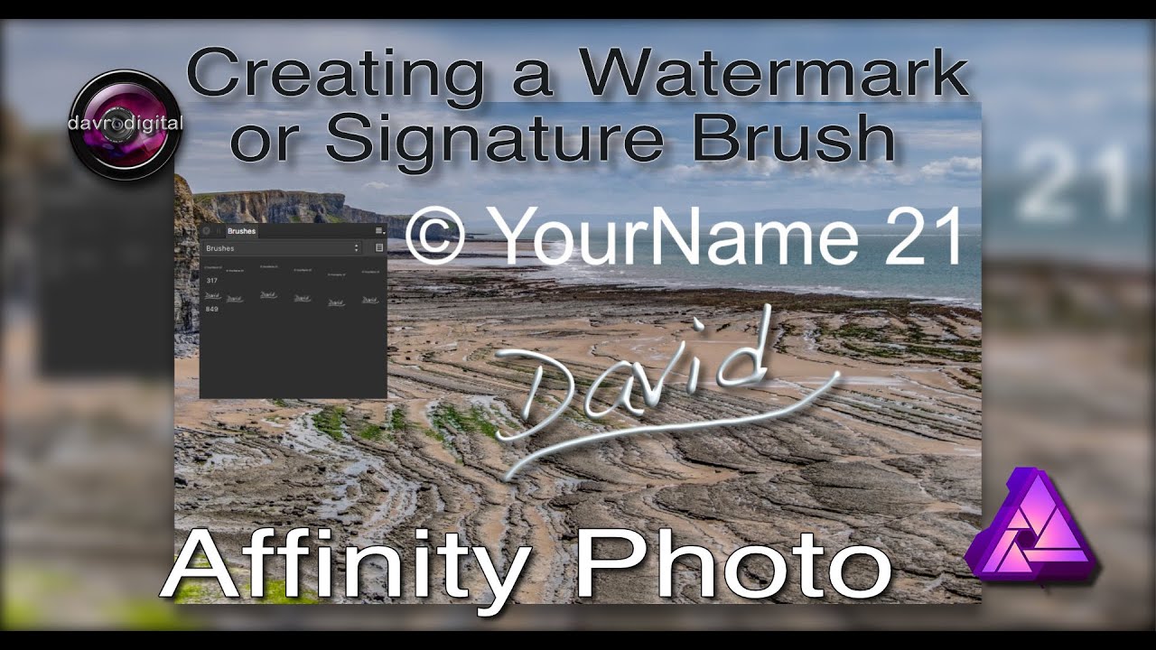 Creating a Watermark or Signature Brush from a selection Affinity Photo ...
