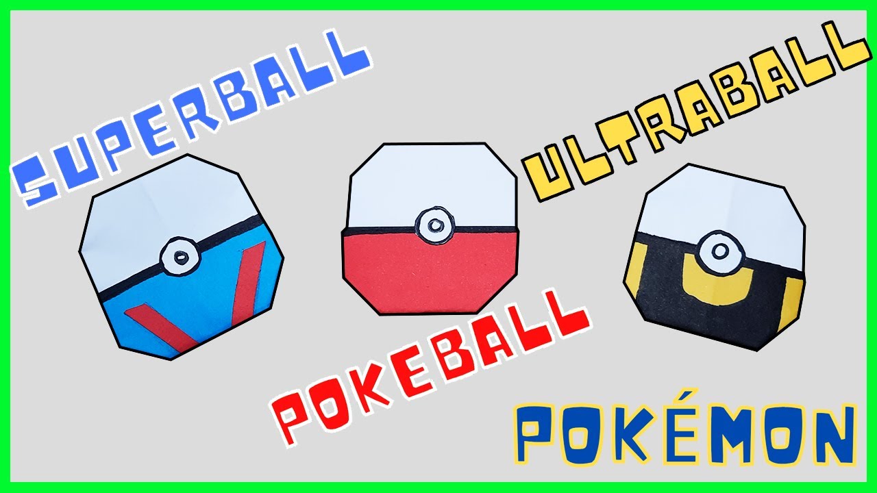 ⩥ COMO hacer una POKEBALL de Origami | POKEBOLA de Origami - YouTube