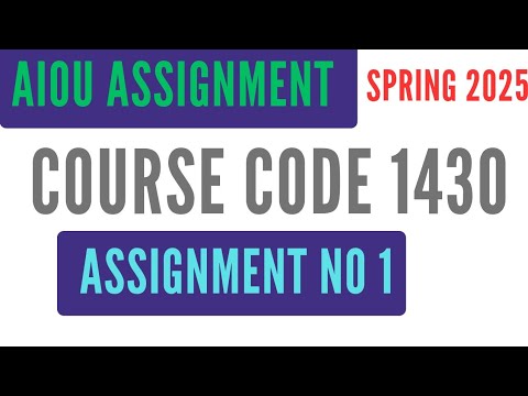 AIOU Code 1430 Solved Assignment No. 1 | Spring 2025 | Business ...