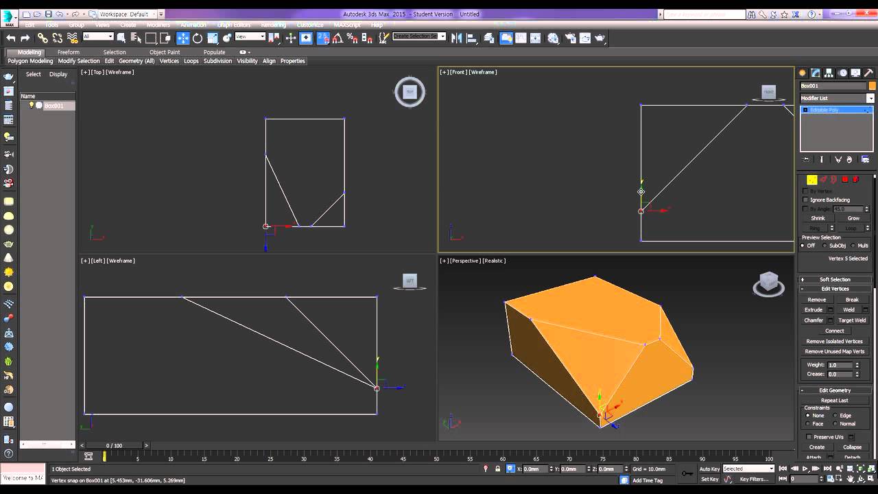 How to make a basic figure by Edit Poly 3 / Edit Poly를 이용한 기본도형 완성하기 3 ...