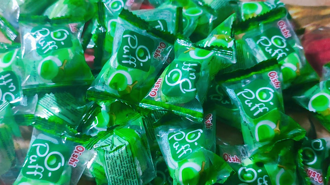 ASMR Satisfying Video | Unpacking O Puff Matcha Green Tea Marshmallows ...